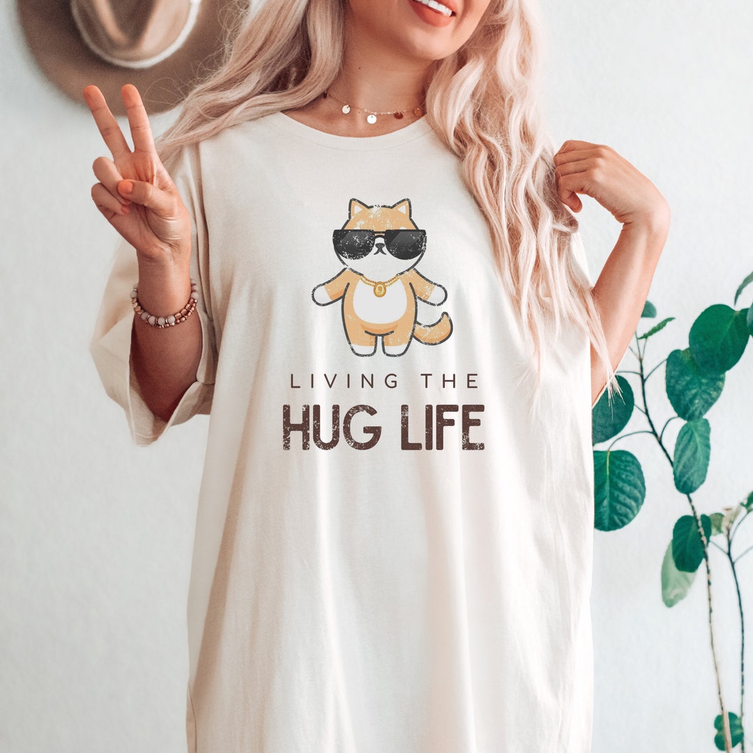 Hug Life Cat Thug Life Glasses T Shirt Women's Jersey - Etsy UK