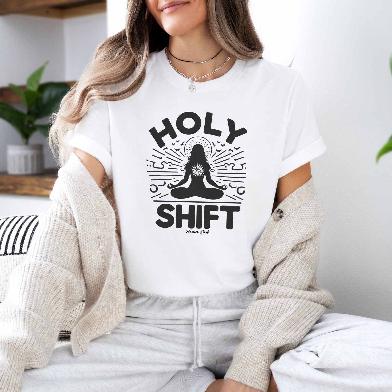 Holy Shift Meditation Shirt - Funny Spiritual T Shirt for Women - Zen ...