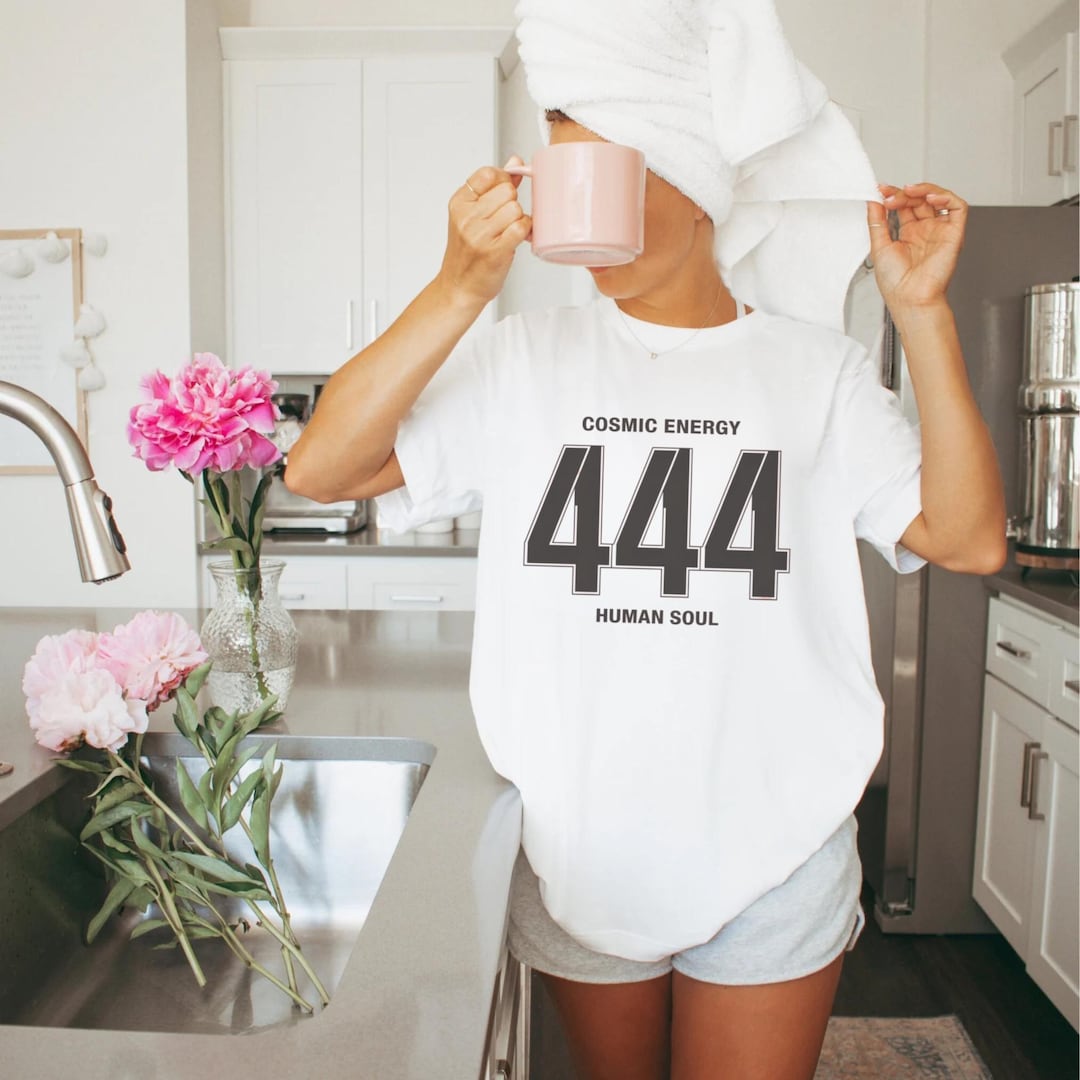 Minimal Angel Number Tshirt, 444 Graphic Shirt, Spiritual Manifestation ...