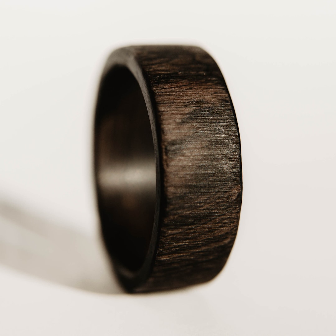 African Blackwood Ring, Mens Wood Ring, Mens Black Ring, Wooden Ring ...