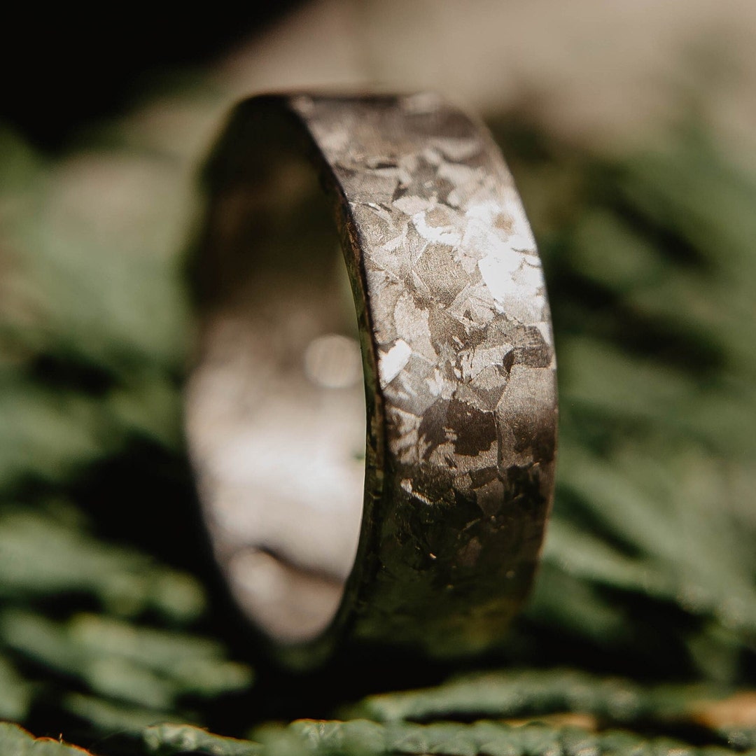 Crystallized Titanium Wedding Band, Titanium Ring, Mens Wedding Band ...