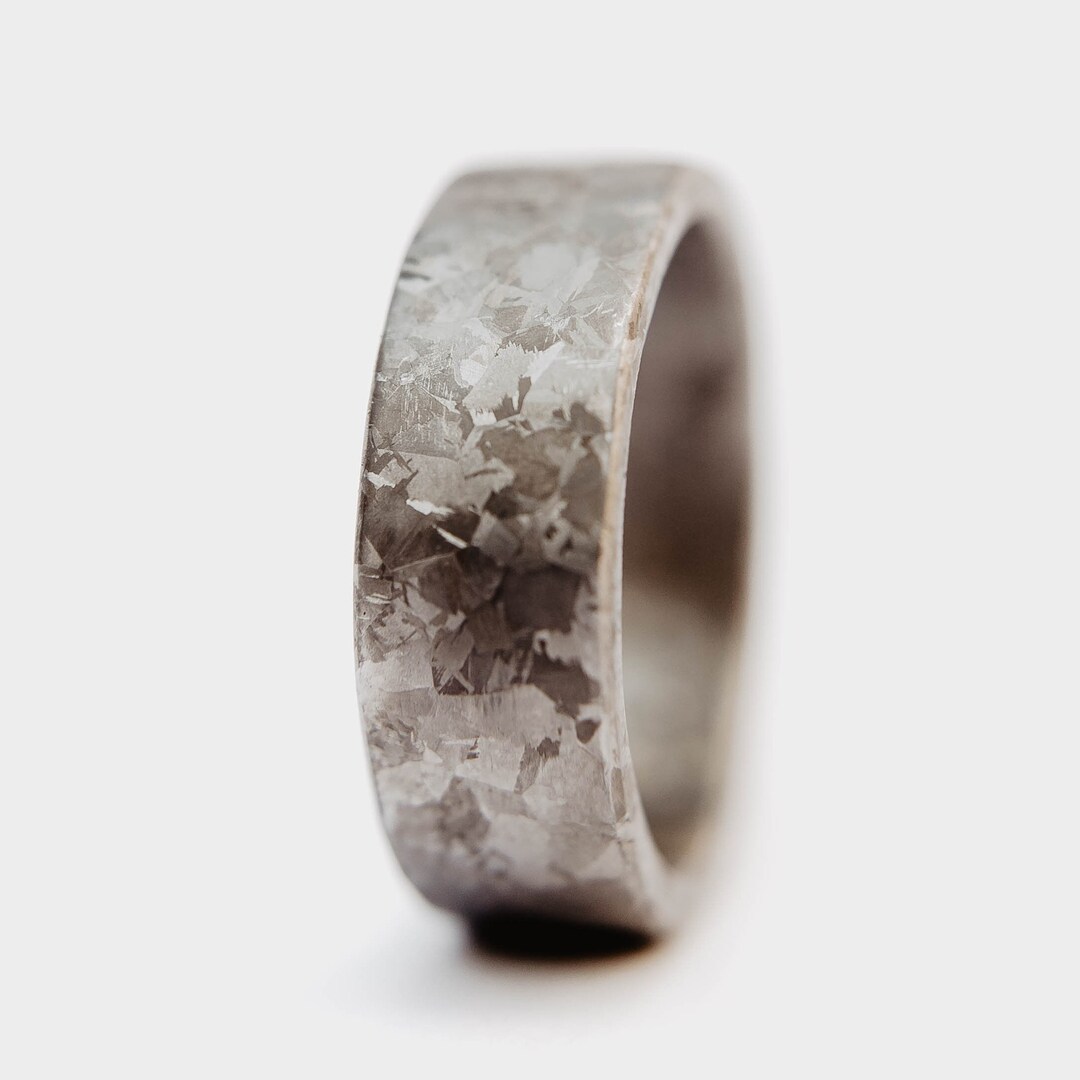 Crystallized Titanium Wedding Band Titanium Ring Mens - Etsy