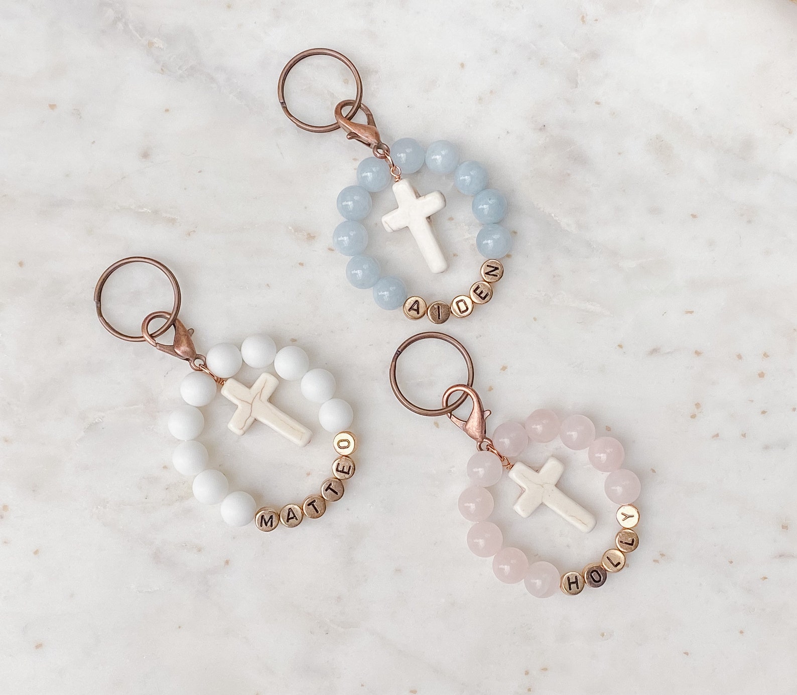 Mini Rosary Keychain Favor Baptism Favors for Girls - Etsy