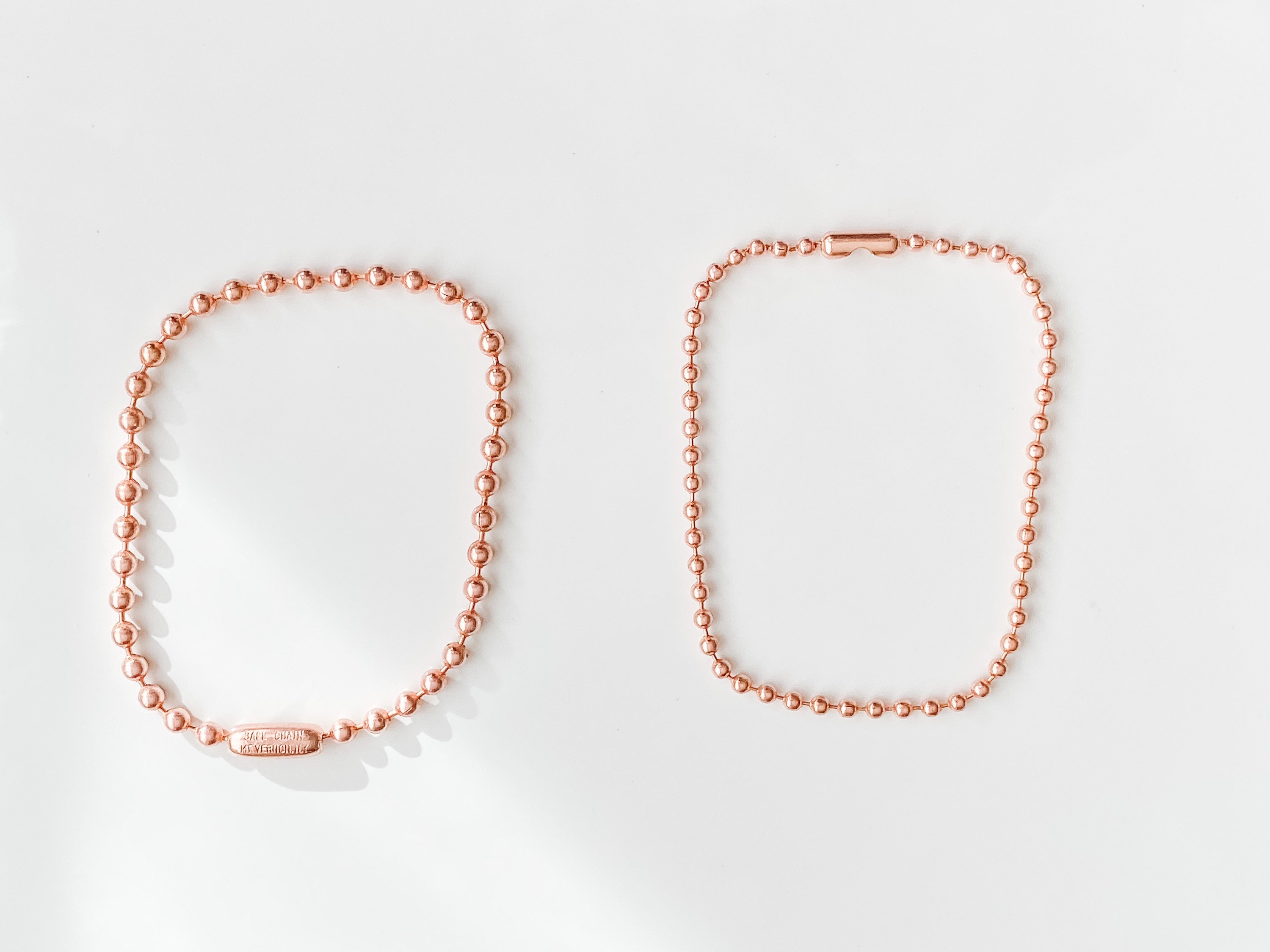 Solid Copper Beaded Chain Bracelet, Copper Bracelet Ball Chain Custom ...