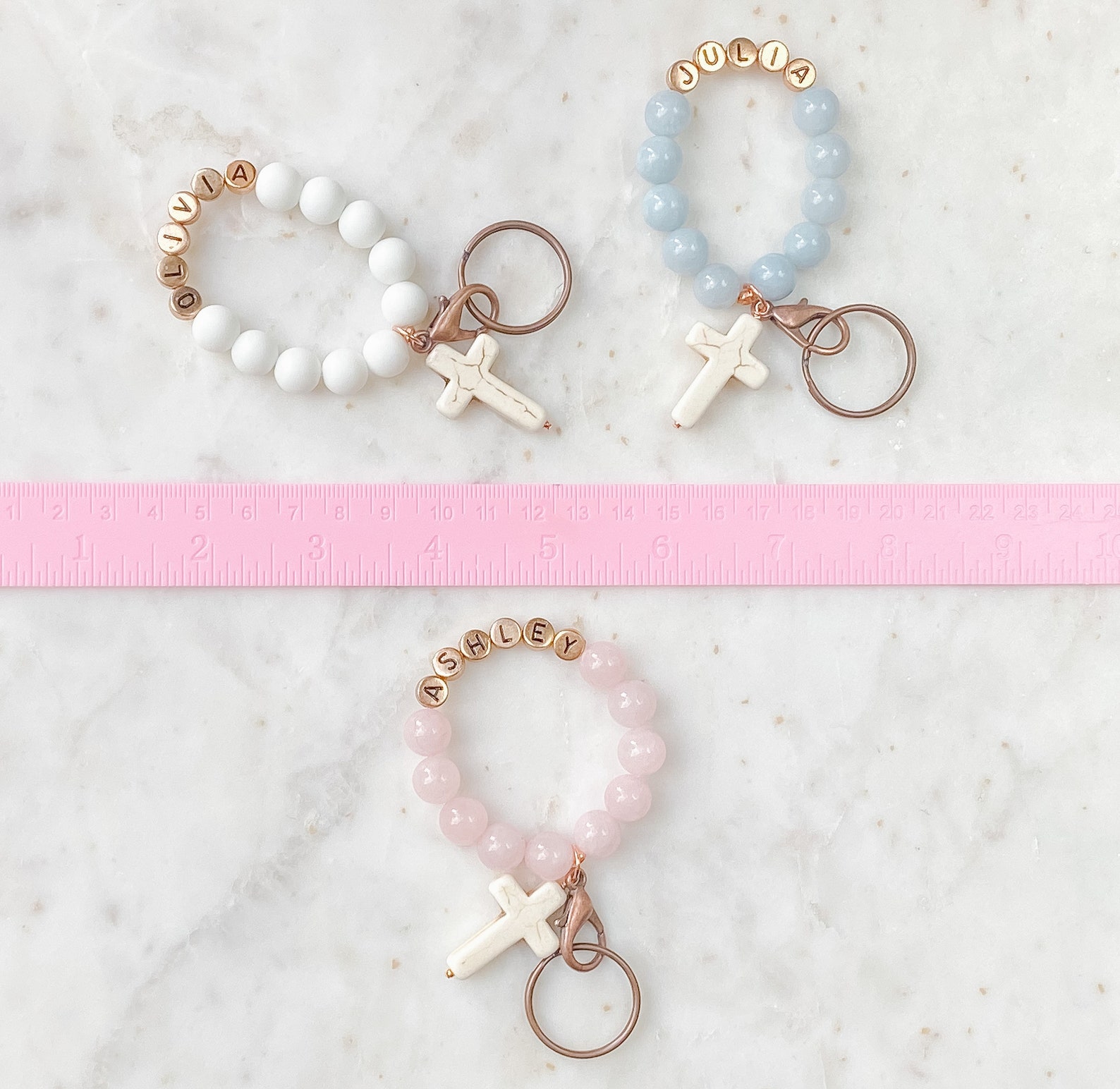 Mini Rosary Keychain Favor Baptism Favors for Girls - Etsy