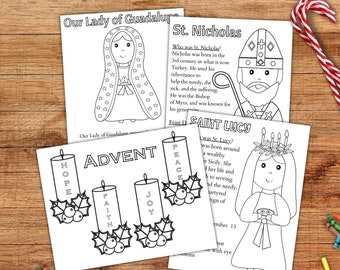 Printable Advent Coloring Pages Bundle / Catholic Kids Coloring / St ...