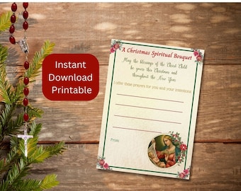 Custom Priest Spiritual Bouquet Printable Card / Catholic Gift / Prayer ...