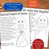 St. Joseph Coloring Page, Printable Saint Coloring Picture, Catholic ...