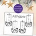 Advent Wreath Printable Coloring Page, Catholic Kids Activity Instant ...