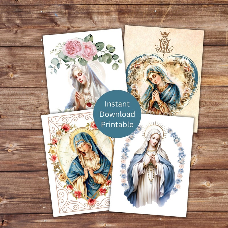 Virgin Mary Greeting Card - Etsy