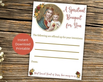 Priest Spiritual Bouquet Printable Card / Catholic Gift / Prayer Card ...