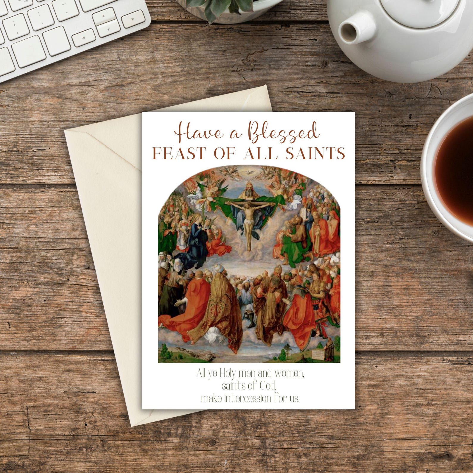 All Saints' Day Printable Card, Catholic Greeting Card, Saint Gift ...