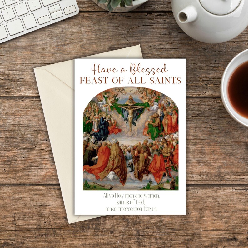 All Saints' Day Printable Card, Catholic Greeting Card, Saint Gift ...