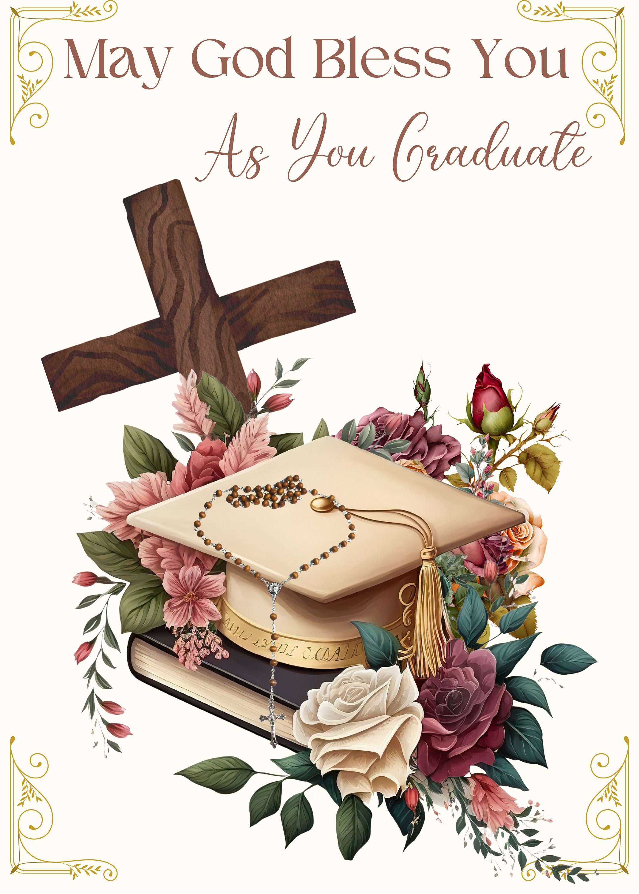 Catholic Printable Graduation Card, Commencement Card, Happy Graduation ...