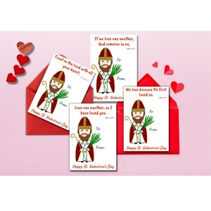 St. Valentine's Day Printable Card, Catholic Saint Party Favor, Kid's ...
