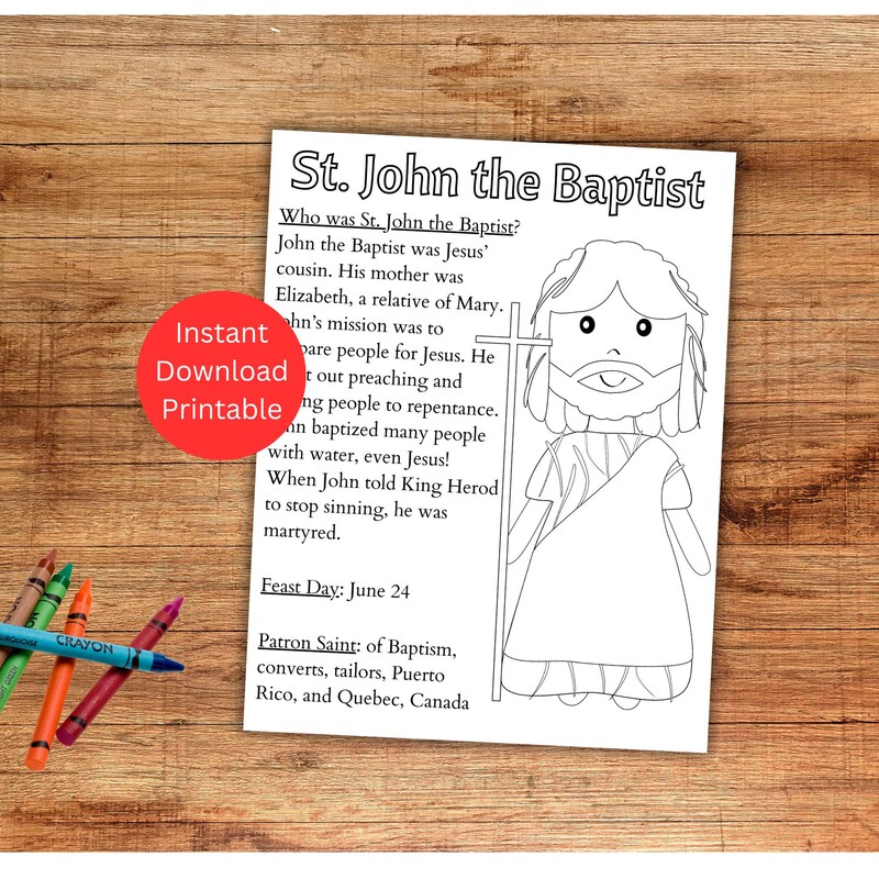 John the Baptist Craft - Etsy