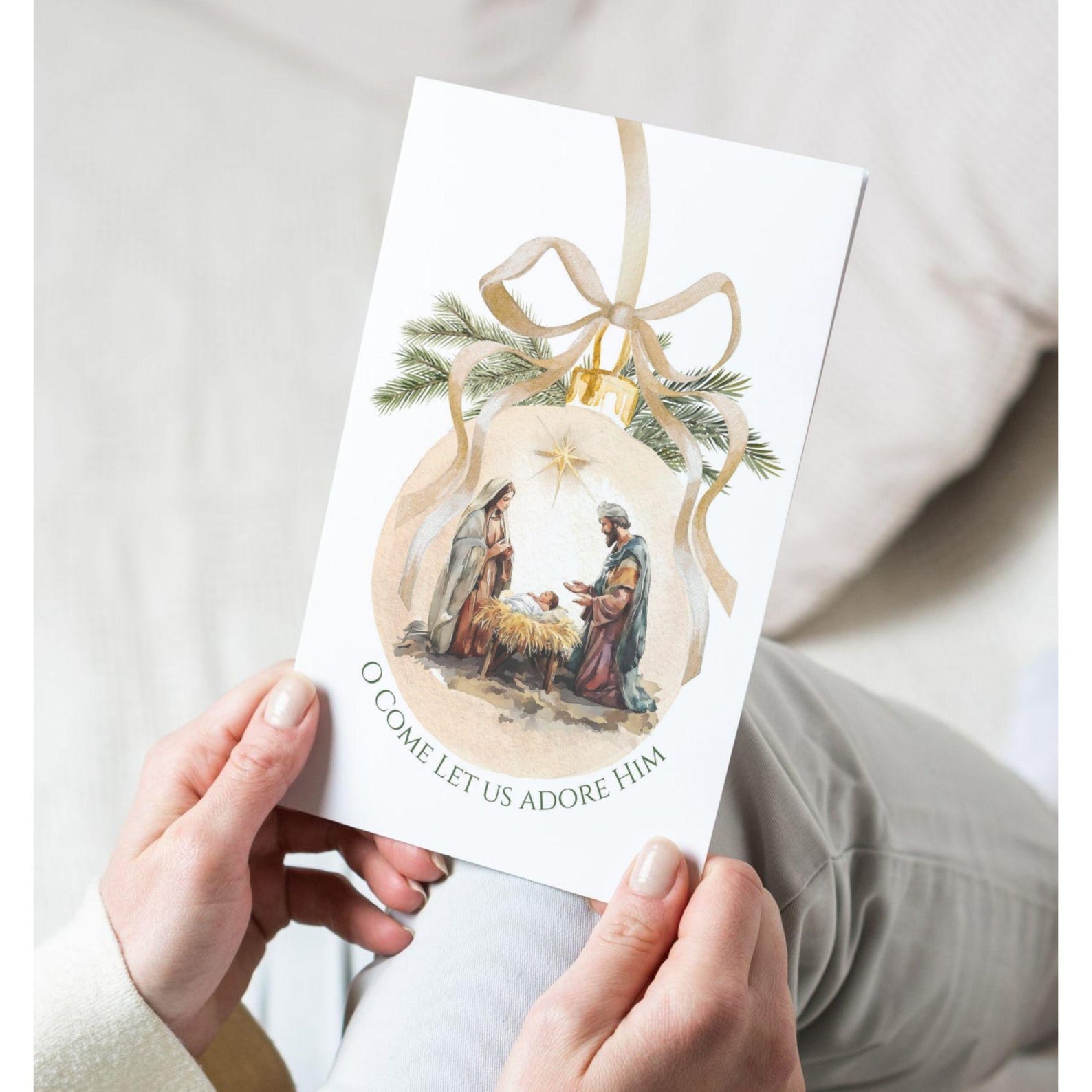 Printable Christmas Nativity Card, Holy Family Christmas Blessings ...