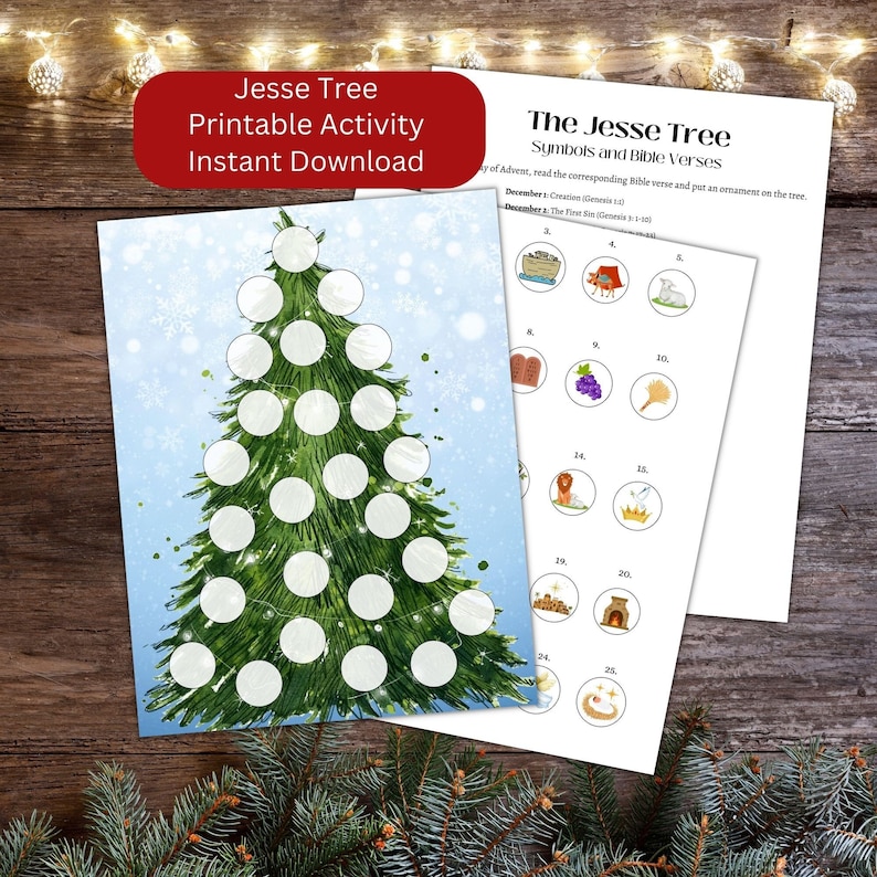 Jesse Tree Printable Activity, Catholic Jesse Tree for Kids, Advent ...