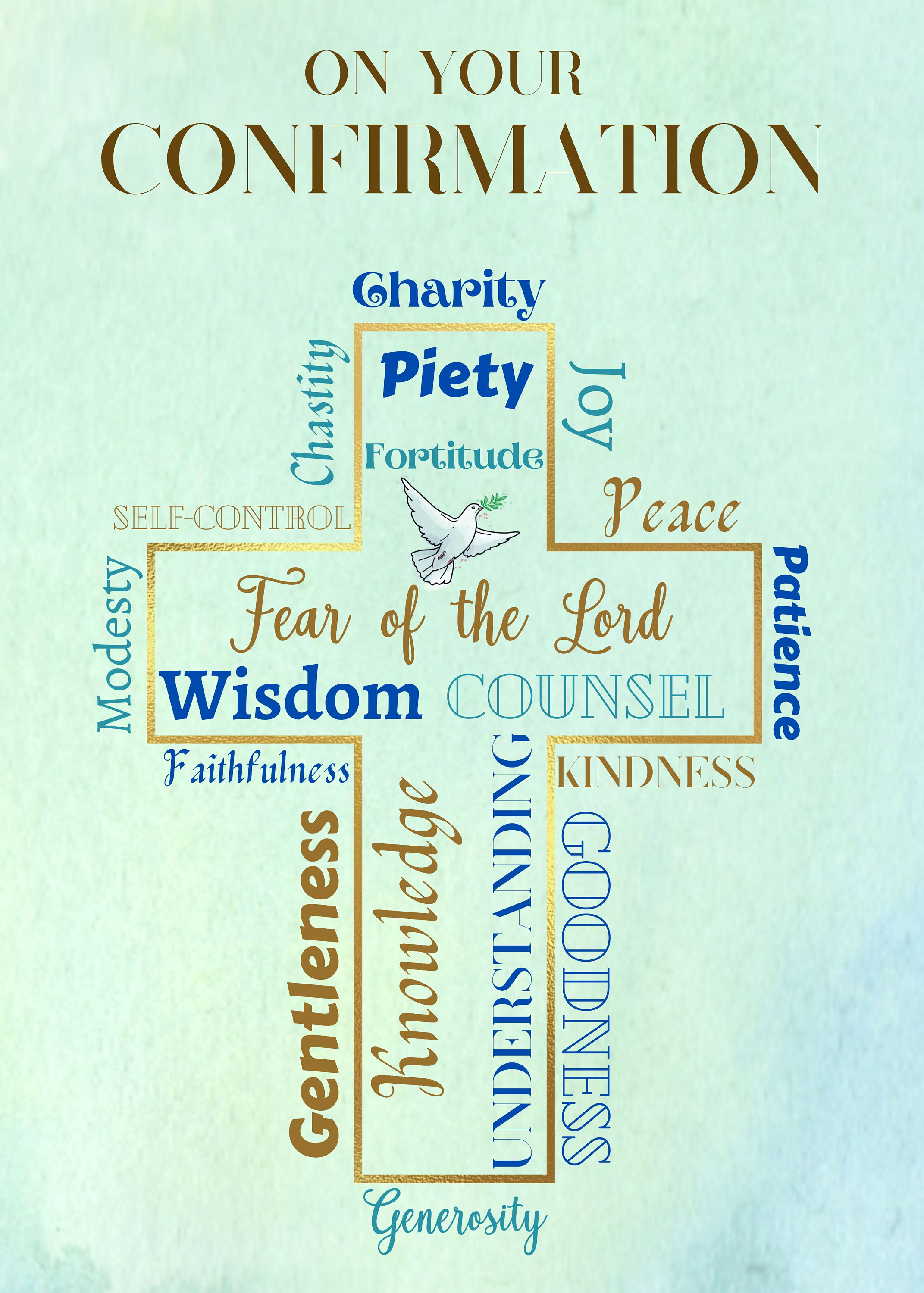 Confirmation Card / Catholic Confirmation Card / Printable Confirmation ...