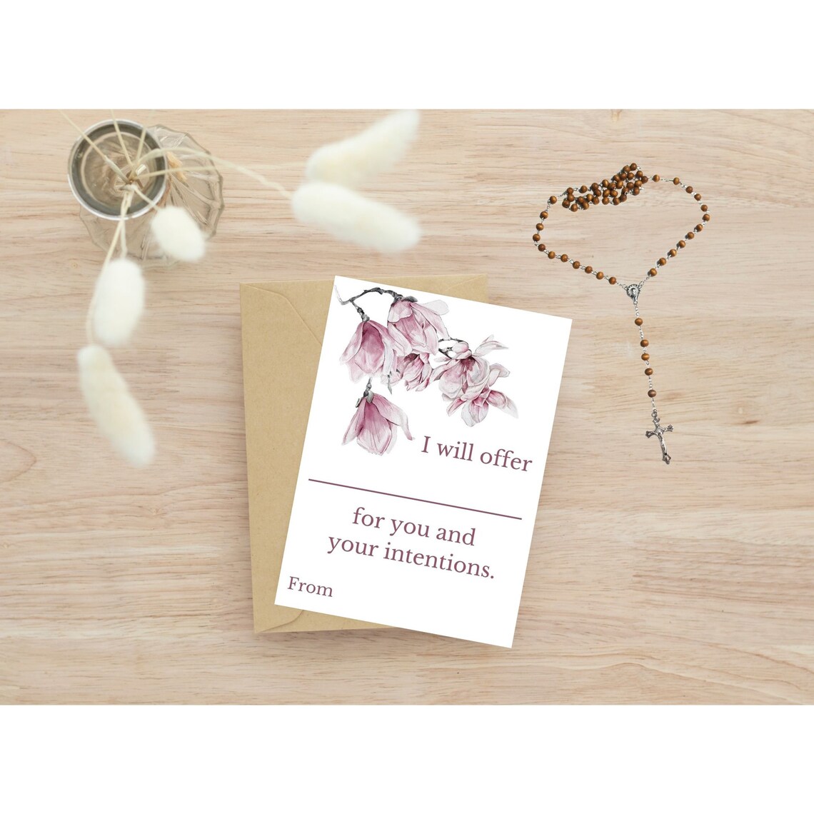 Spiritual Bouquet Printable Card, Catholic Gift, Floral Prayer Card ...