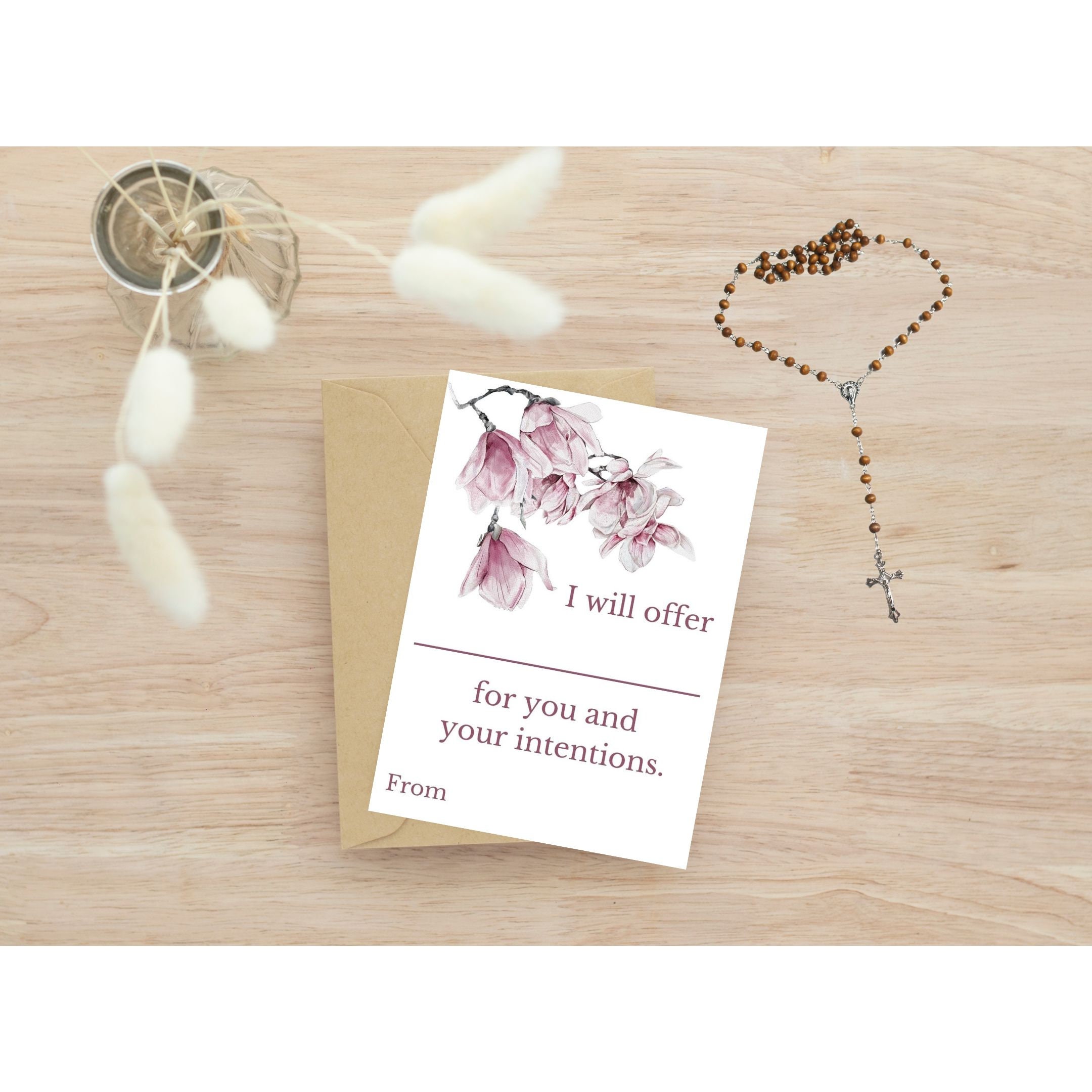 Spiritual Bouquet Printable Card, Catholic Gift, Floral Prayer Card ...