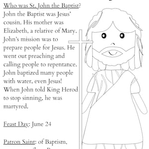 Printable June Saint Coloring Pictures, Sacred Heart of Jesus, St. John ...