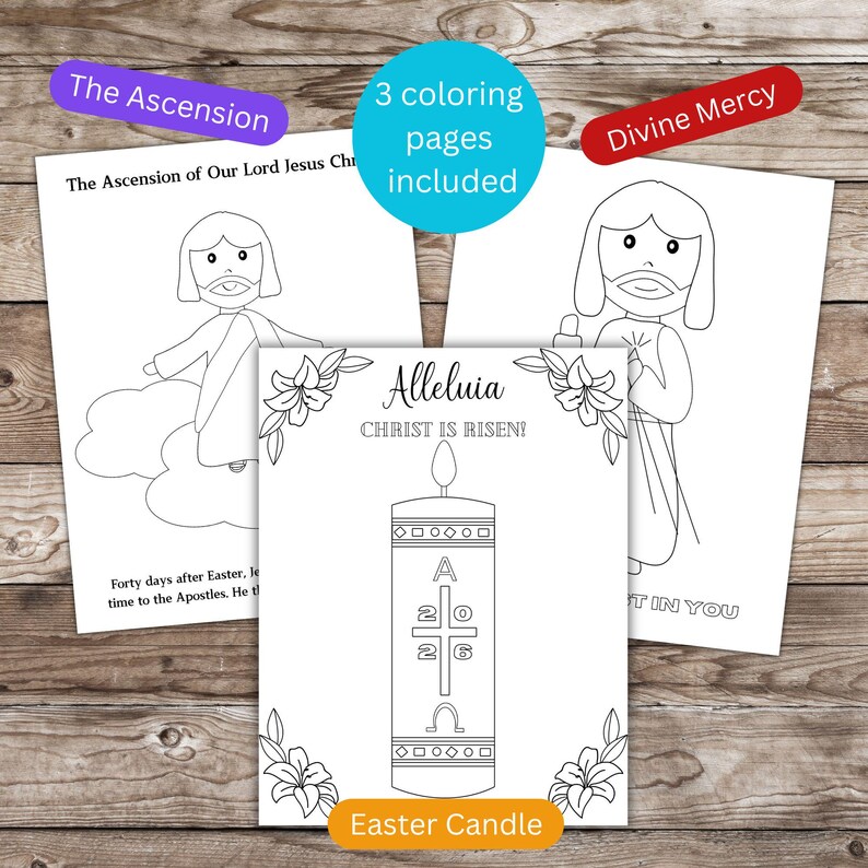 Easter Activities Printable Bundle, Catholic Kids Coloring, Divine ...