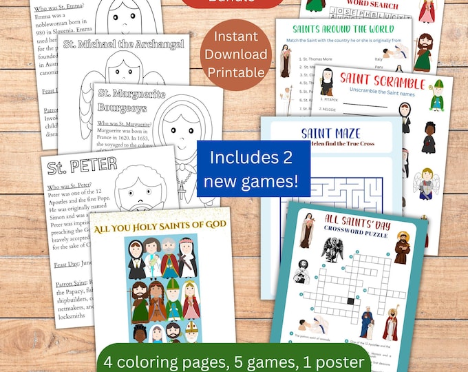 Printable Saint Food Labels for Kids: Catholic Feast Days (instant ...
