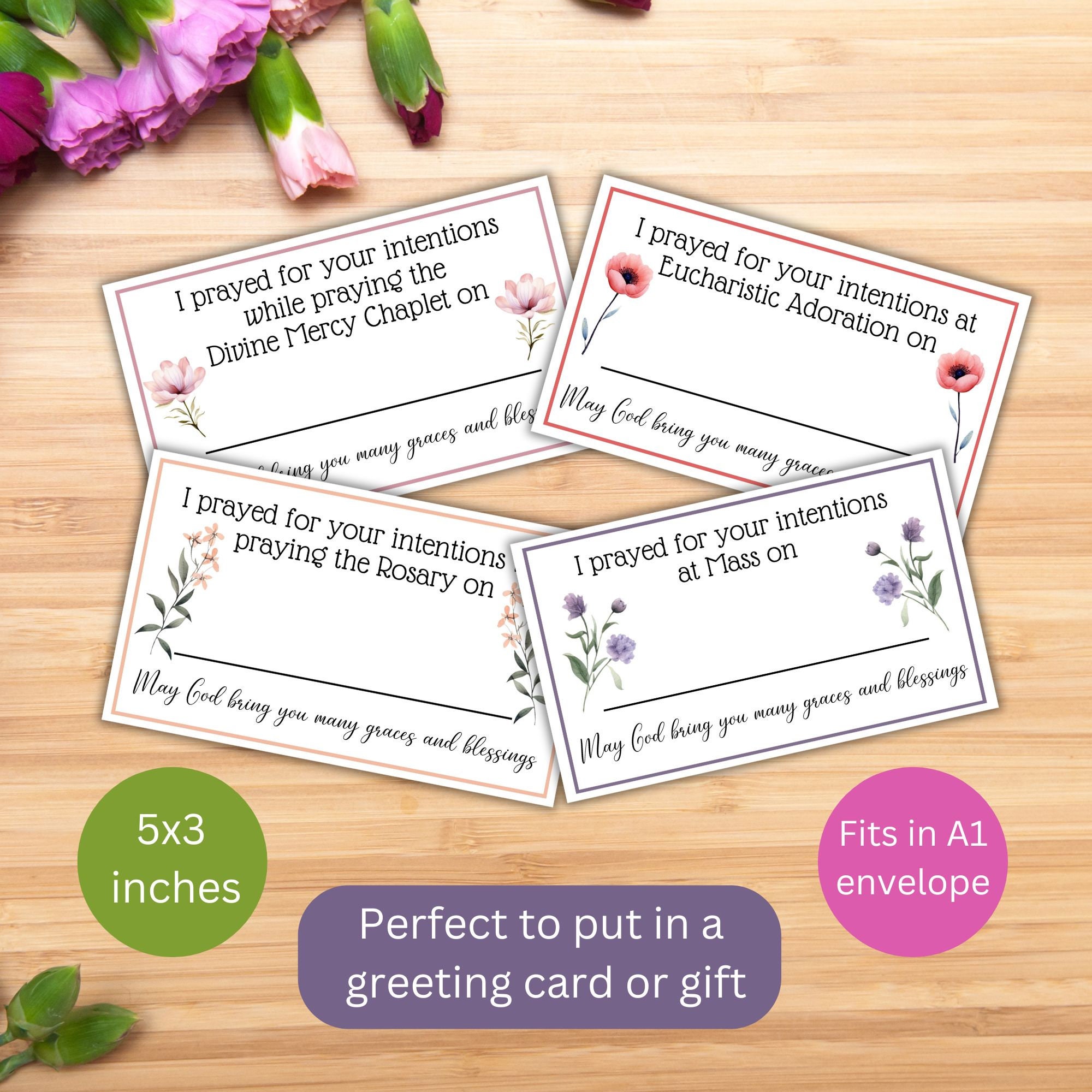 Mini Prayer Intention Printable Cards, Catholic Prayer Cards, Spiritual ...
