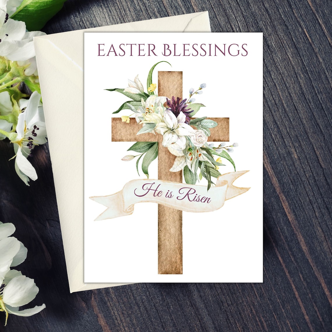Catholic Printable Easter Card, Religious Easter Blessings, Christian ...