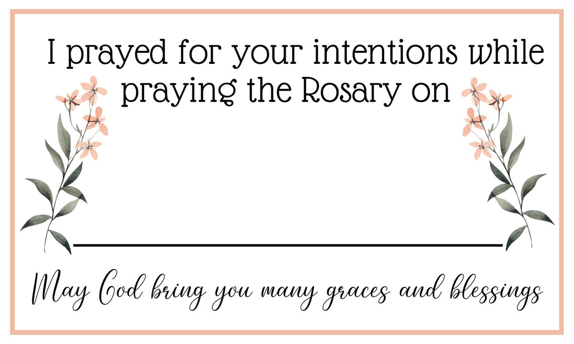 Mini Prayer Intention Printable Cards, Catholic Prayer Cards, Spiritual ...