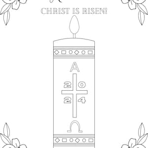Paschal Candle Coloring Page, Easter Coloring, Easter Candle ...