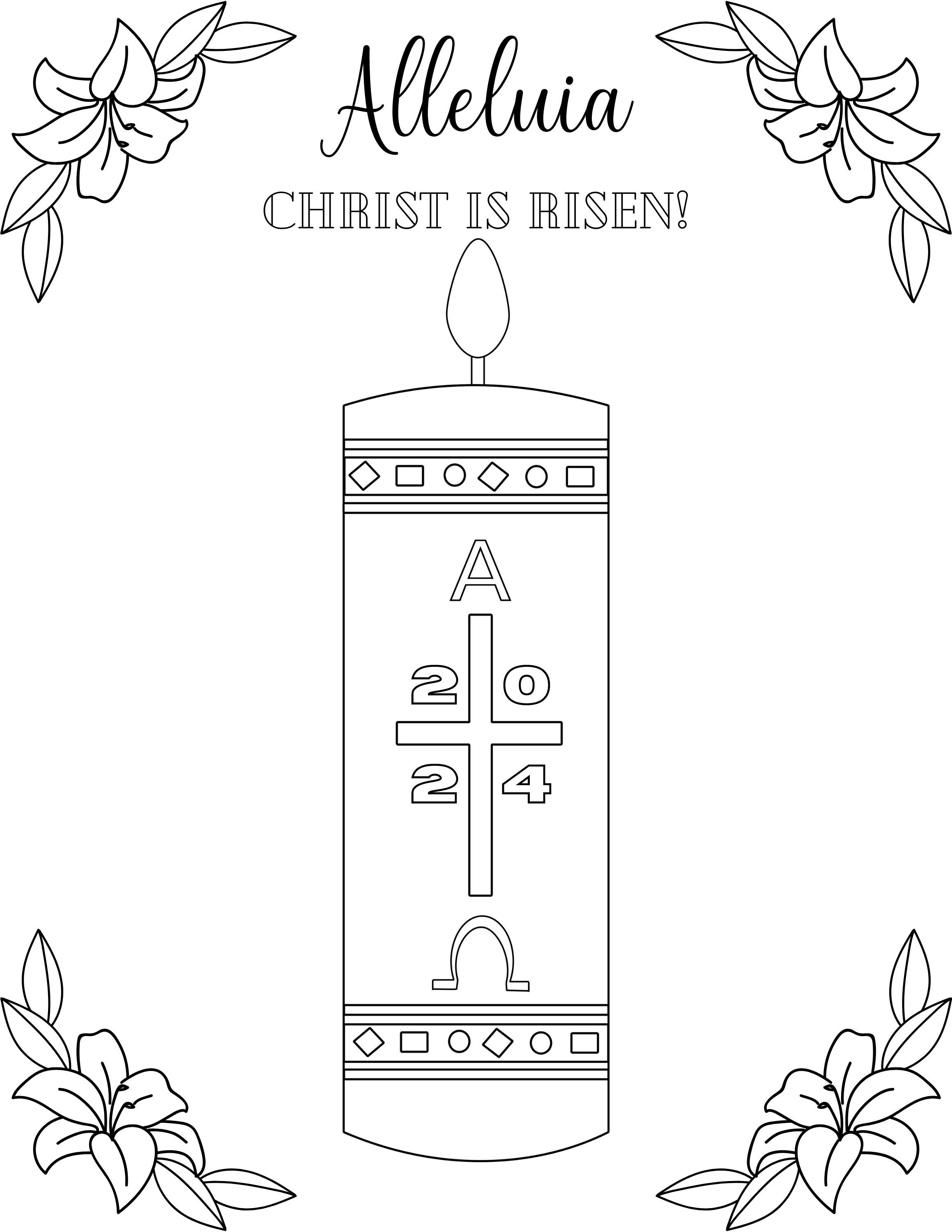 Paschal Candle Coloring Page, Easter Coloring, Easter Candle ...