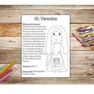 St. Veronica Coloring Page, Printable Saint Coloring, Catholic Kid's ...