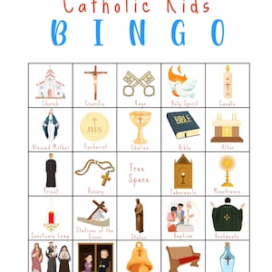 Catholic Bingo, Printable Bingo Cards, Catholic Kid's Activity ...
