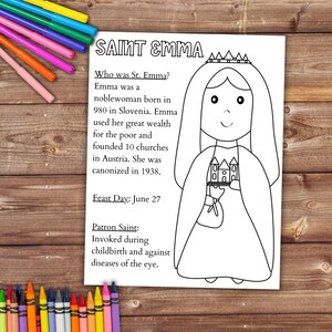 St. Emma Printable Coloring Page, Catholic Coloring, Saint Activity ...