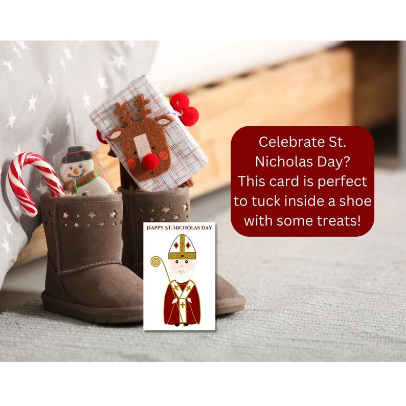 St. Nicholas Day Card / Printable Catholic Card / Party Favor ...