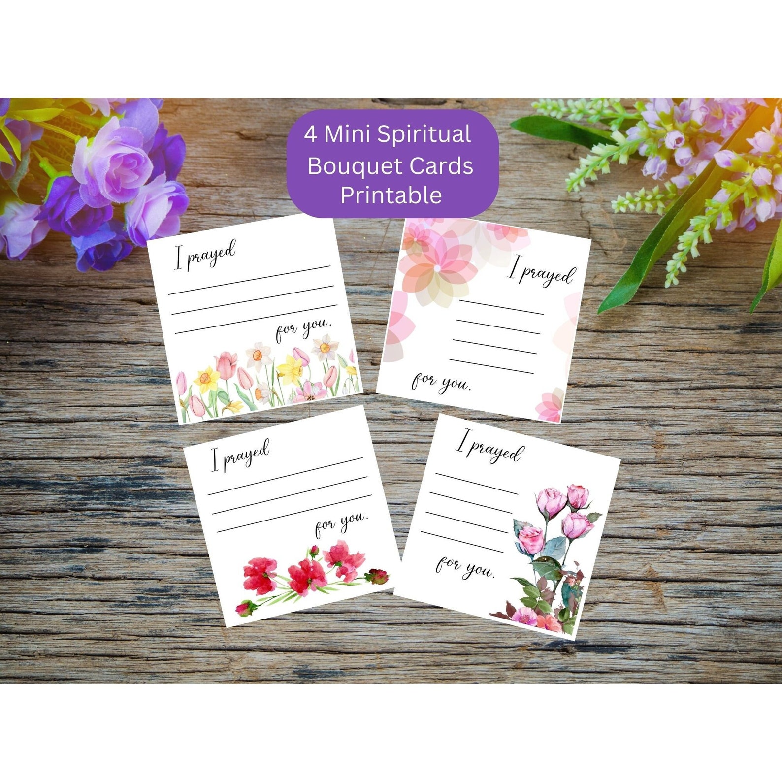 Mini Spiritual Bouquet Printable Cards / Catholic Gift / Prayer Card ...