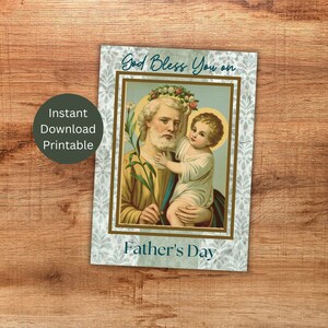 Catholic Father's Day Printable Card, Card for Father, Happy Father's ...