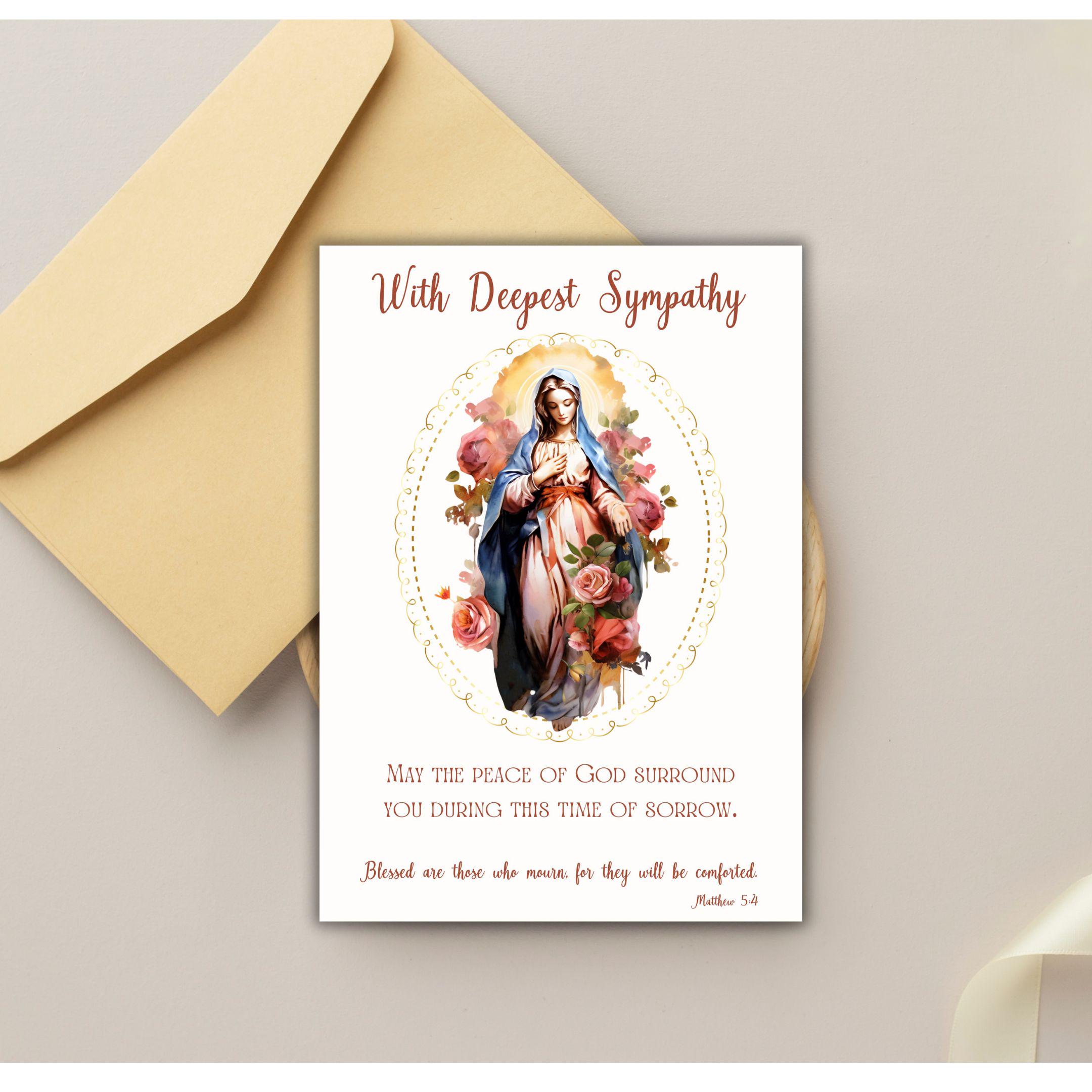 Catholic Sympathy Card / Catholic Bereavement Card / Catholic ...