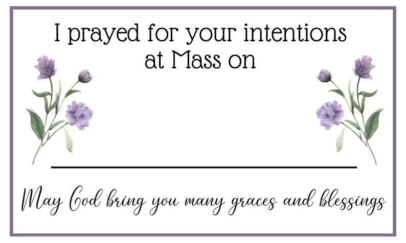 Mini Prayer Intention Printable Cards, Catholic Prayer Cards, Spiritual ...