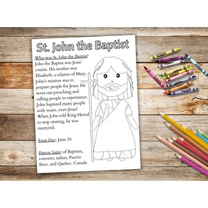 Printable June Saint Coloring Pictures, Sacred Heart of Jesus, St. John ...