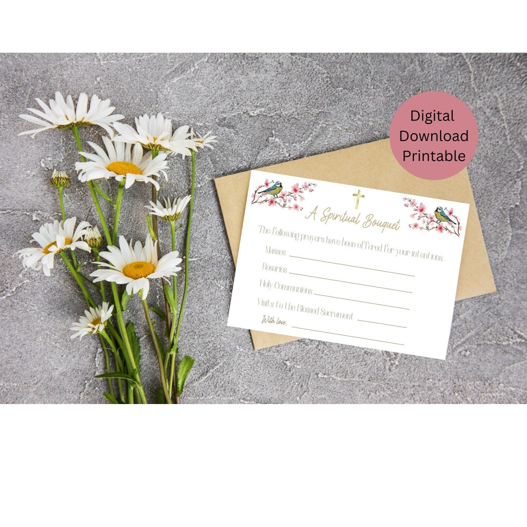 Spiritual Bouquet Printable Card / Catholic Gift / Prayer Card ...