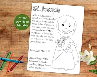 St. Patrick Coloring Page, Printable Saint Coloring Page, Catholic Kid ...