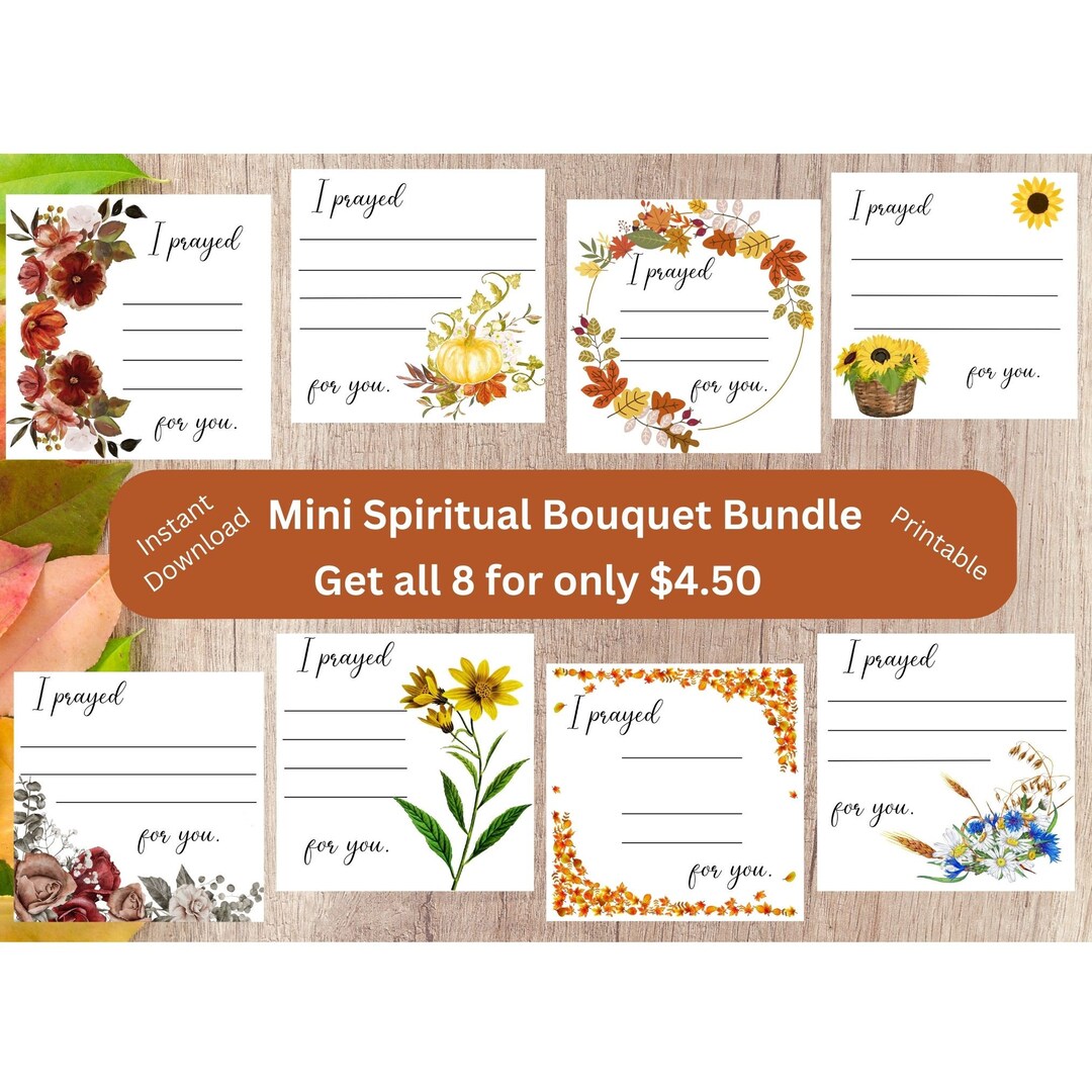 Bundle Mini Spiritual Bouquet Printable Cards / Catholic Gift / Prayer ...
