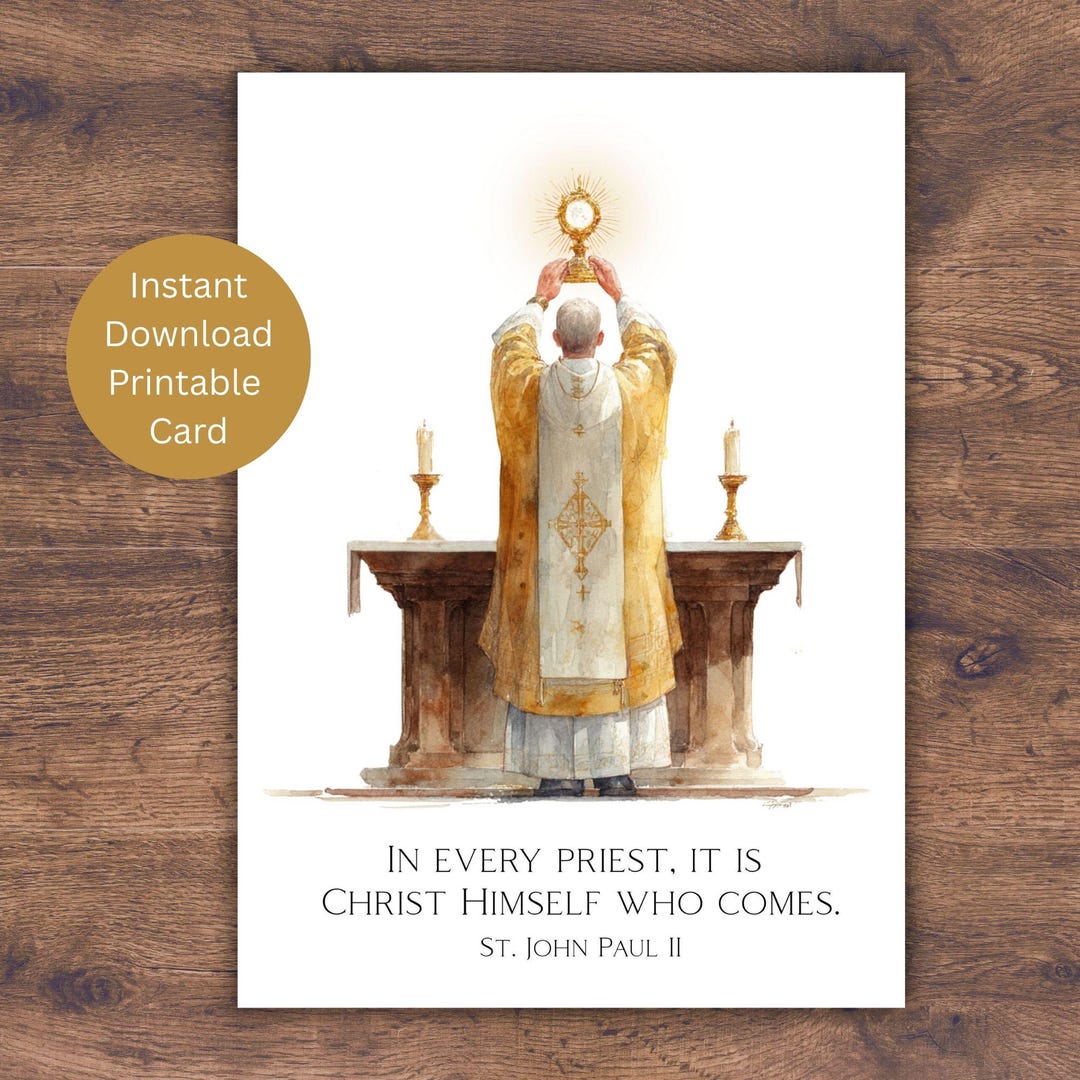 Printable Card for Priest, Catholic Priest Appreciation Greeting ...