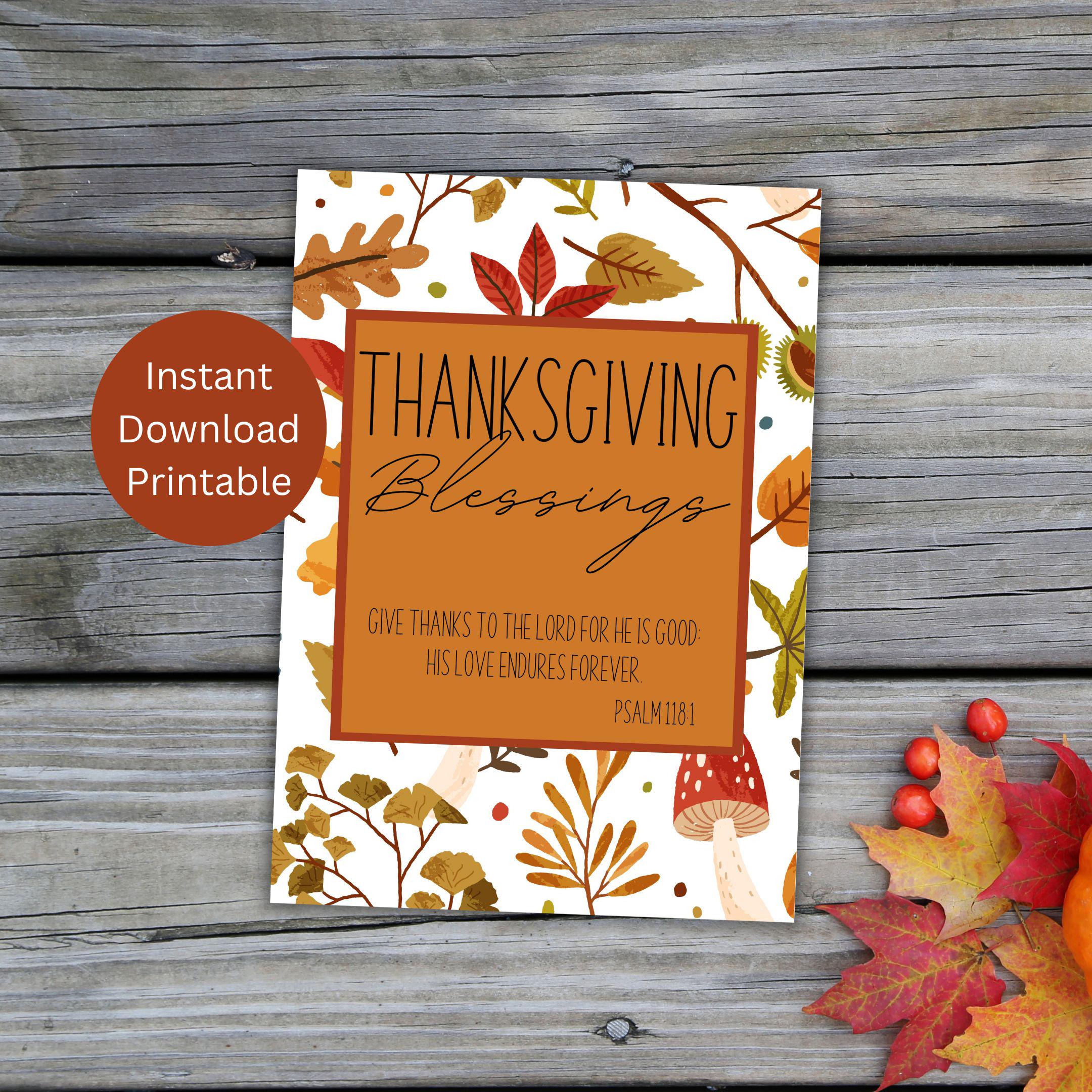 Thanksgiving Printable Card, Catholic Greeting, Thanksgiving Blessings ...