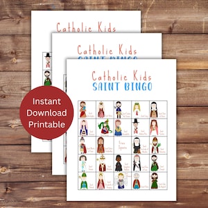 Catholic Saint Bingo, Printable Bingo Cards, Catholic Kid's Activity ...