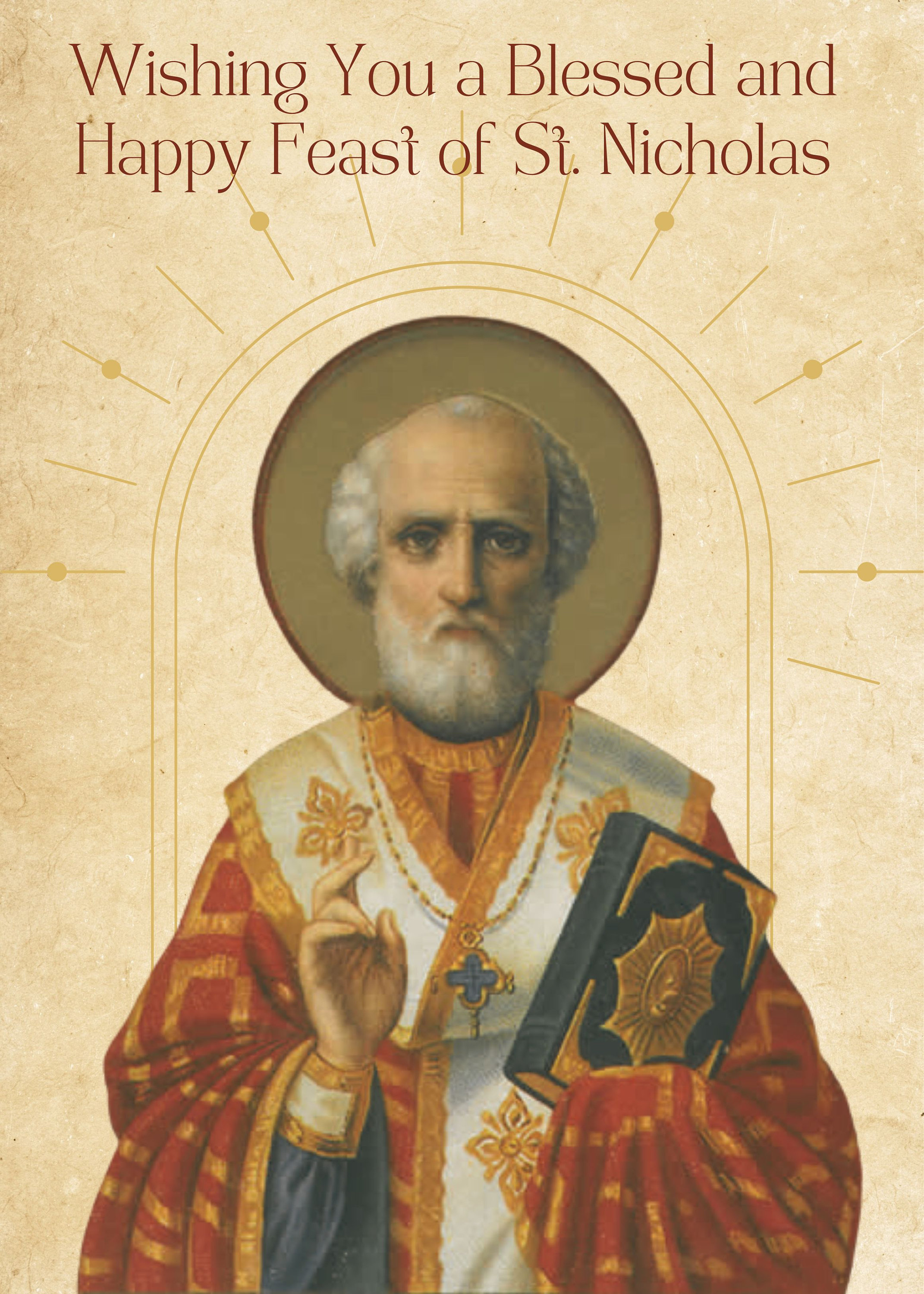 St. Nicholas Day Printable Card, Catholic Greeting, Advent Saint ...