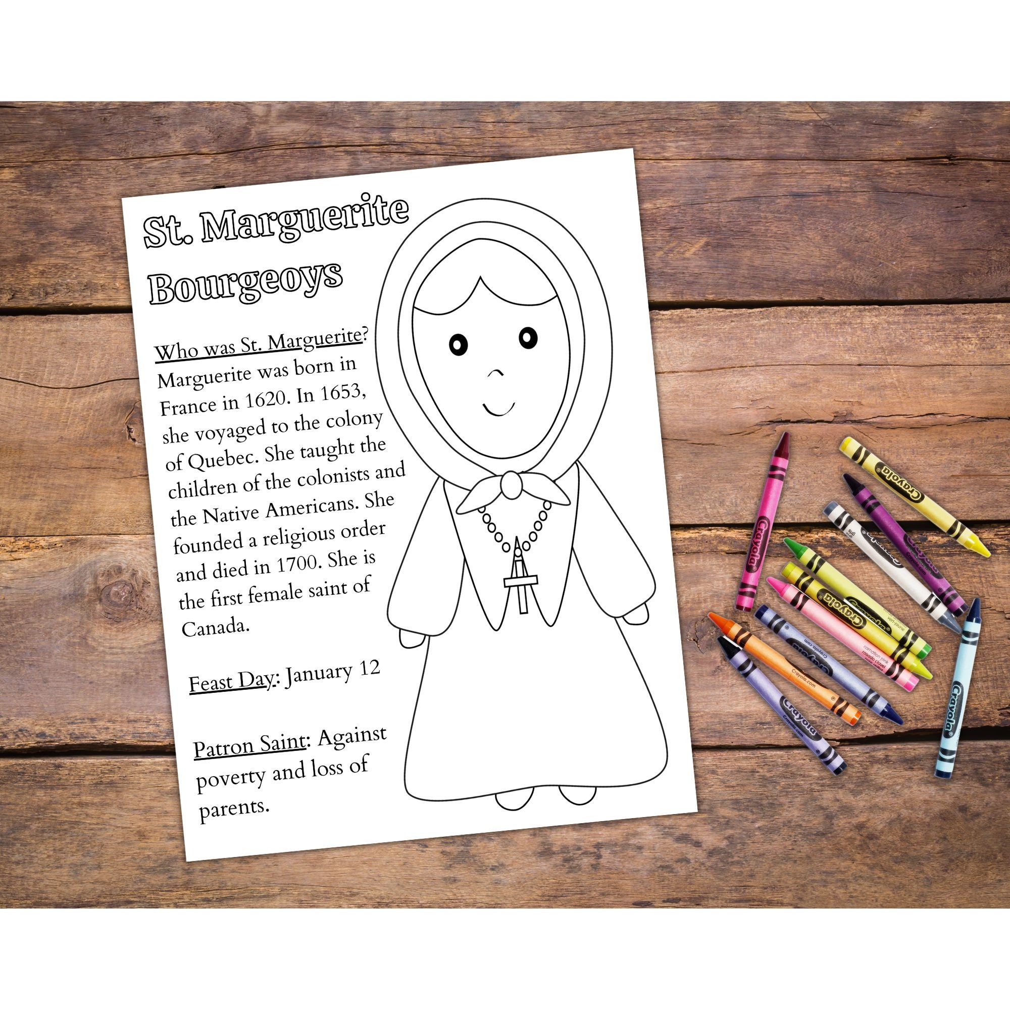 Printable January Saints Coloring Pages, Catholic Kid's Activity Pages ...